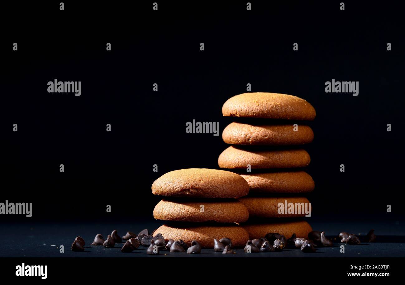 BISCUITS - Stack of delicious cream biscuits filled with chocolate ...