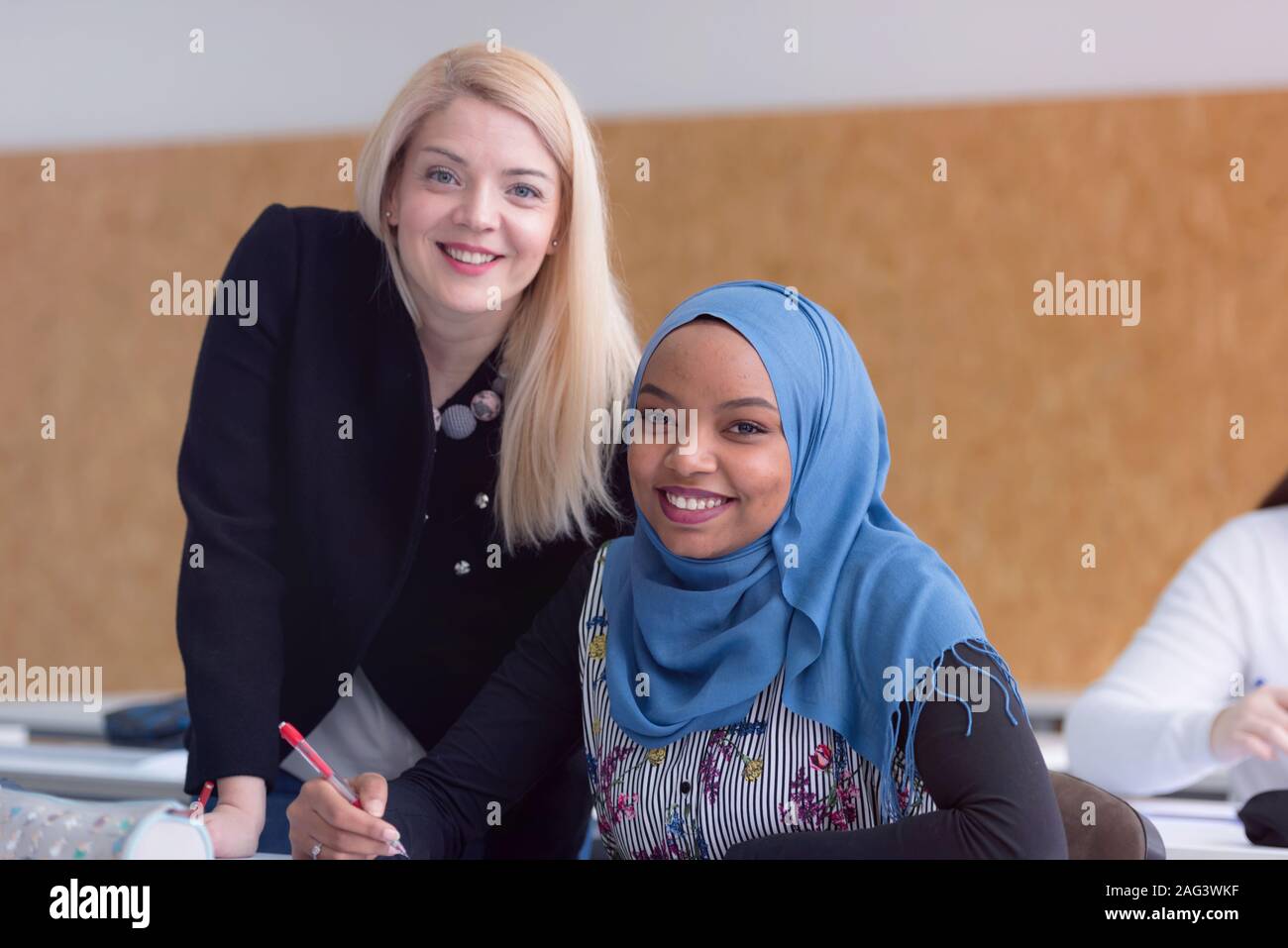 Female Architecture teacher at work. Female professor explain ...