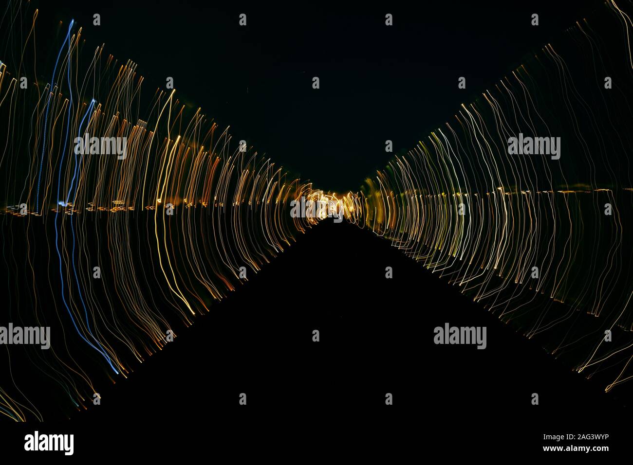 Beautiful linear lights on a black background Stock Photo - Alamy