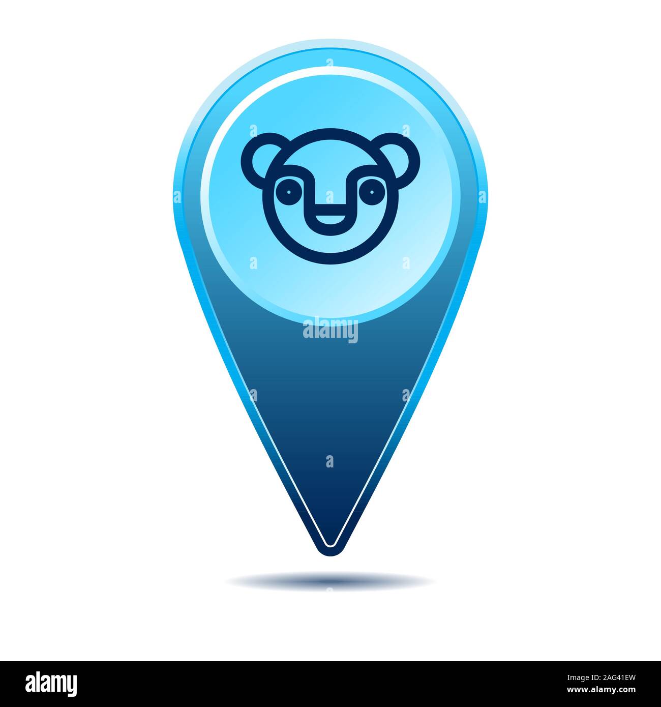 Geolocation map pin zoo icon. Vector icon with shadow. Vector EPS 10 ...