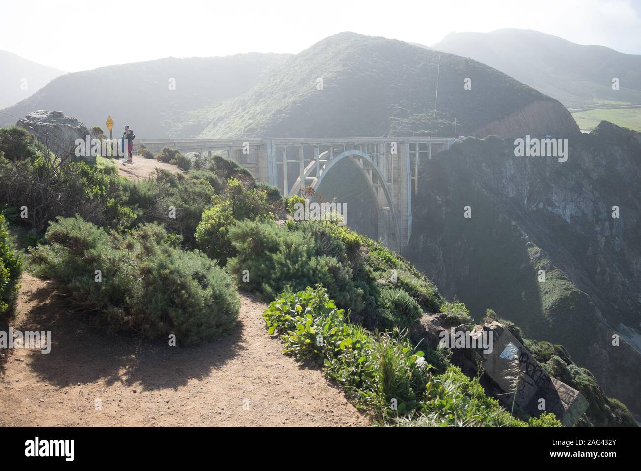Amazing bridge between the mountains in Big Sur, California Stock Photo ...