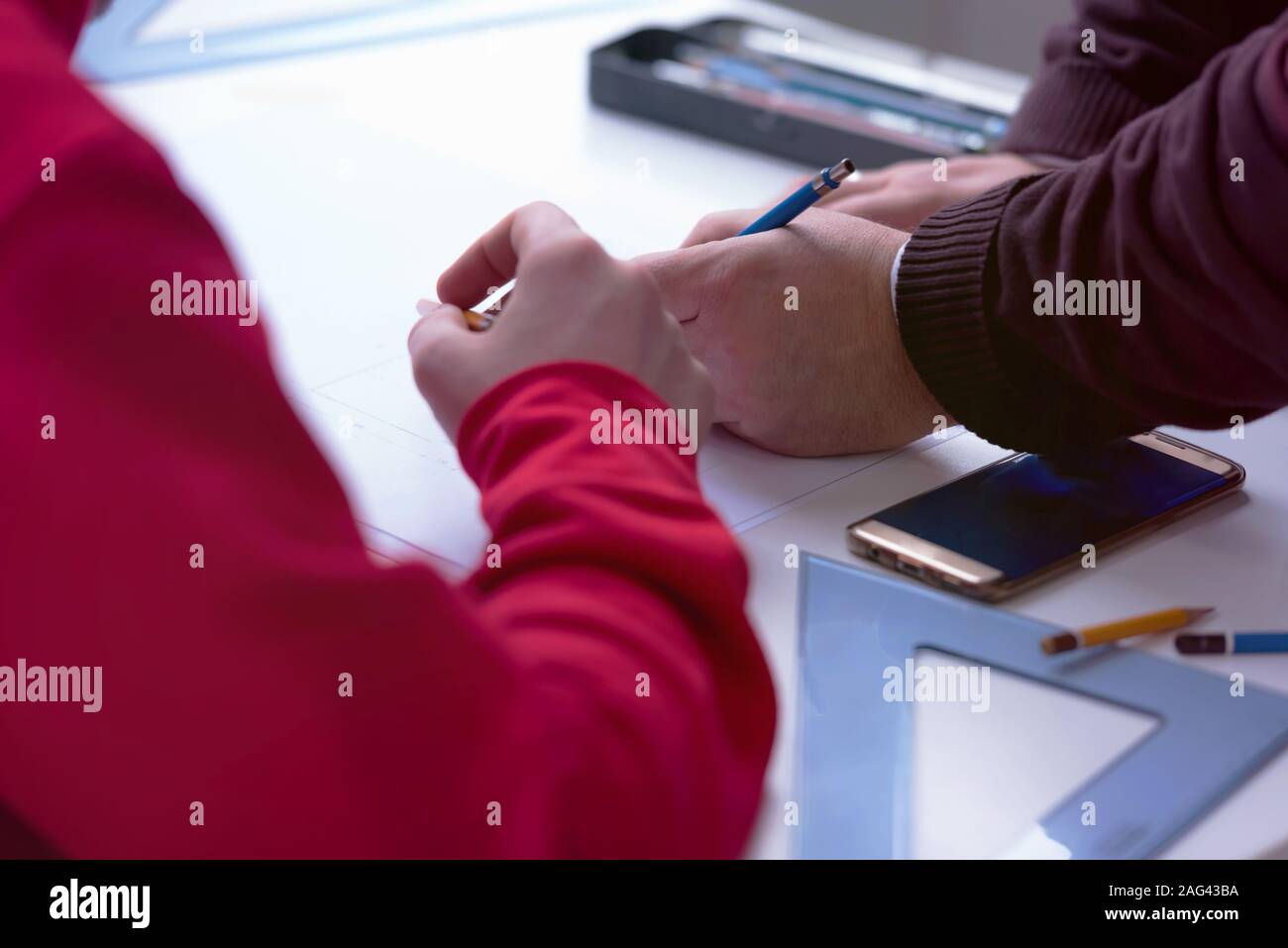 Male Professor Holding Lecture to Multi Ethnic Group of Students. Smart ...