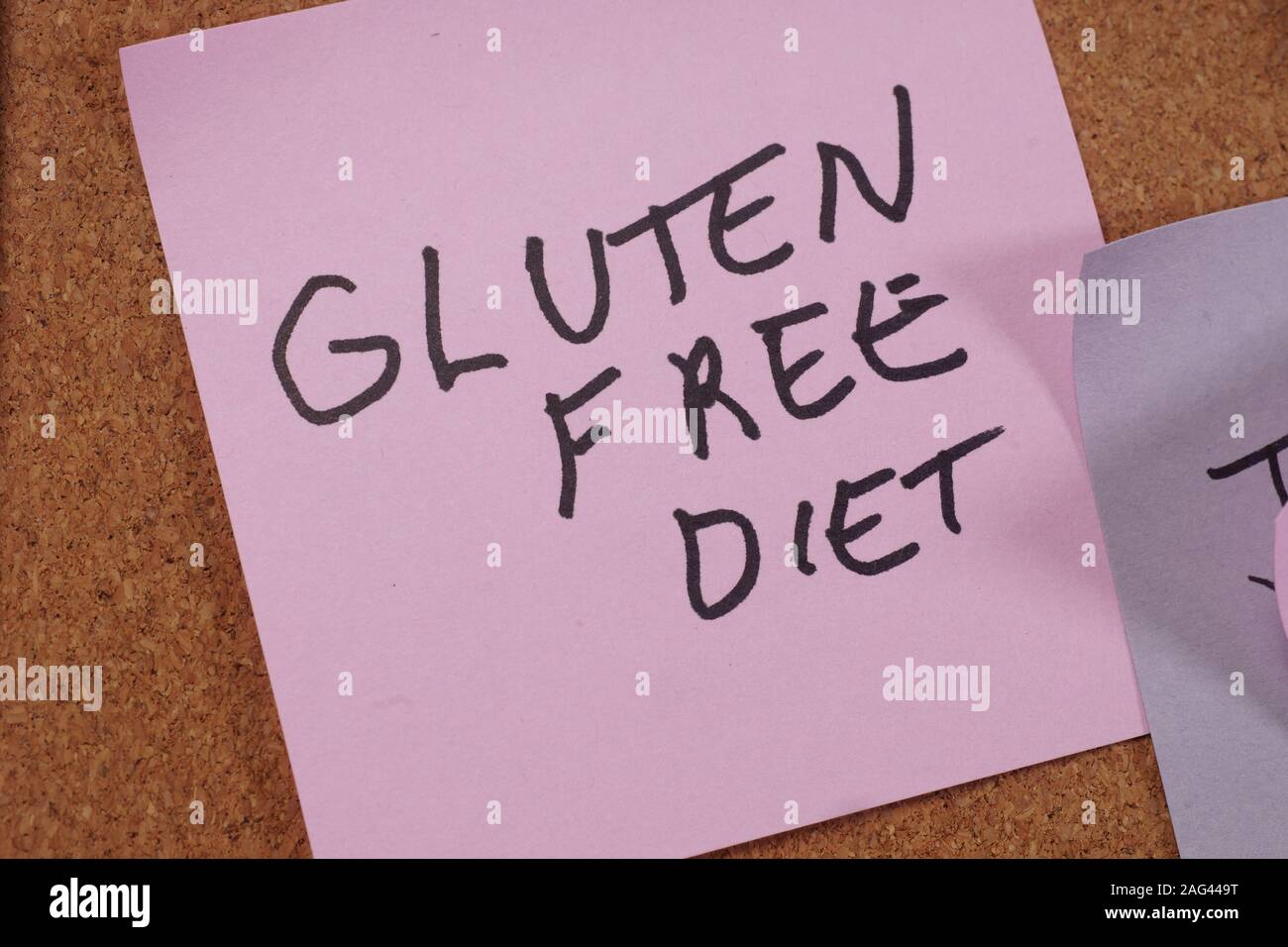 Sticky note with hand printed text about food and diet, one sticky note ...