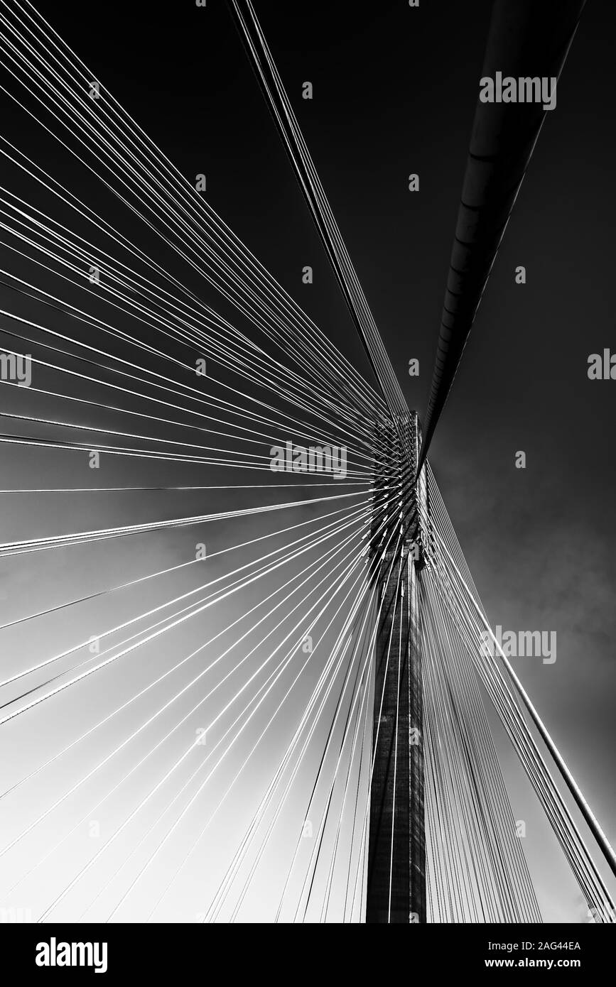 New highway bridge under construction Black and White Stock Photos ...
