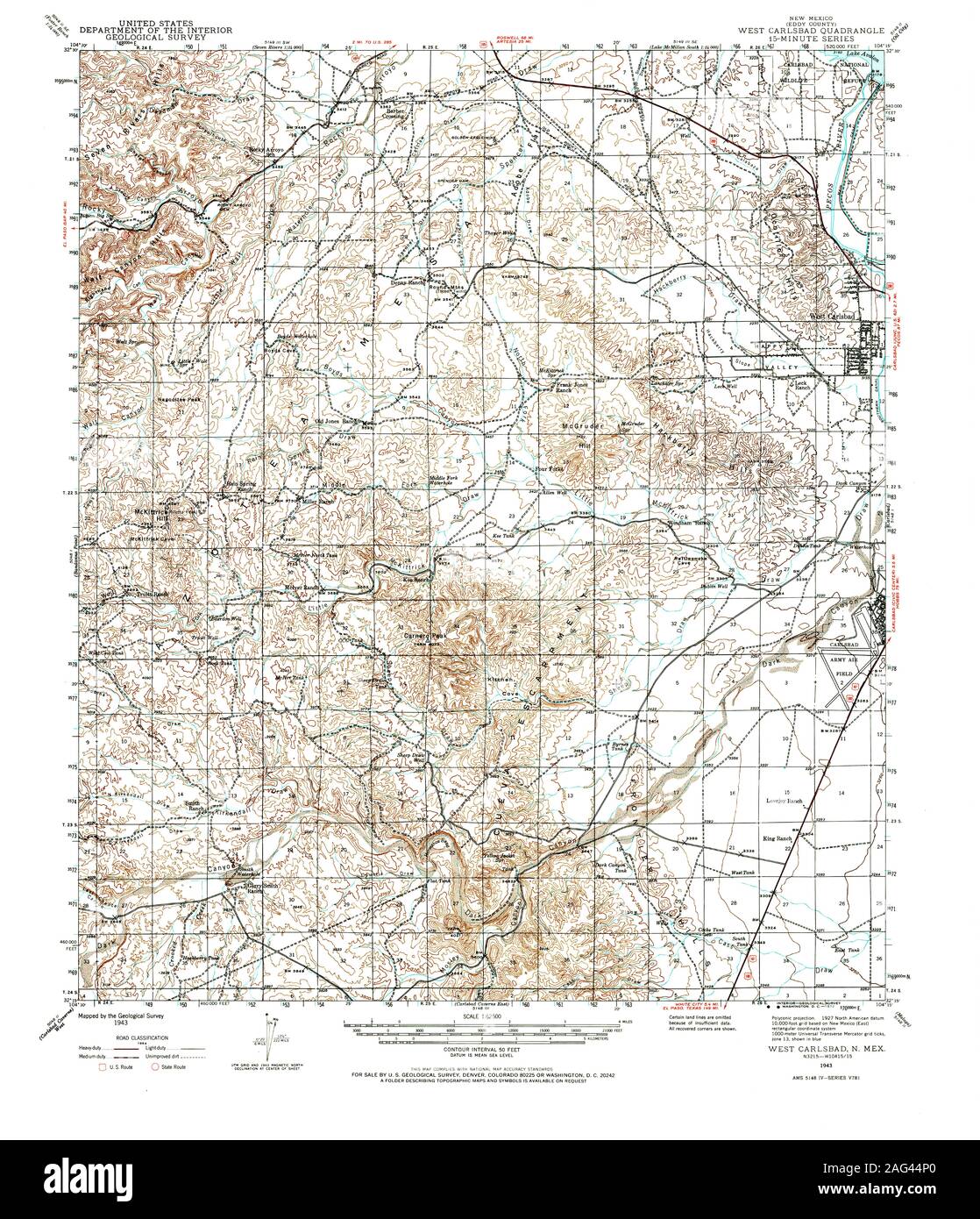 Map of carlsbad new mexico hi-res stock photography and images - Alamy