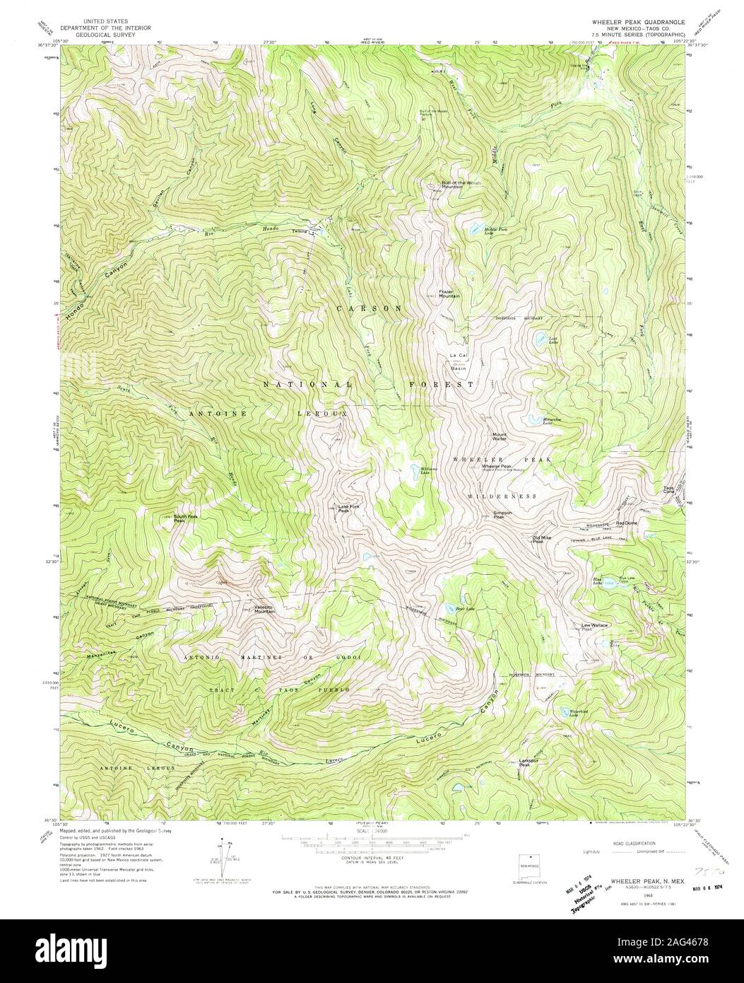 Map of wheeler peak hi-res stock photography and images - Alamy