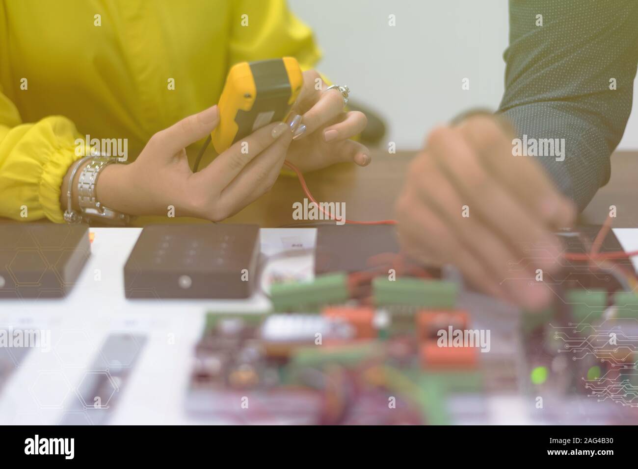 Two engineers working in electrical hi-res stock photography and images ...