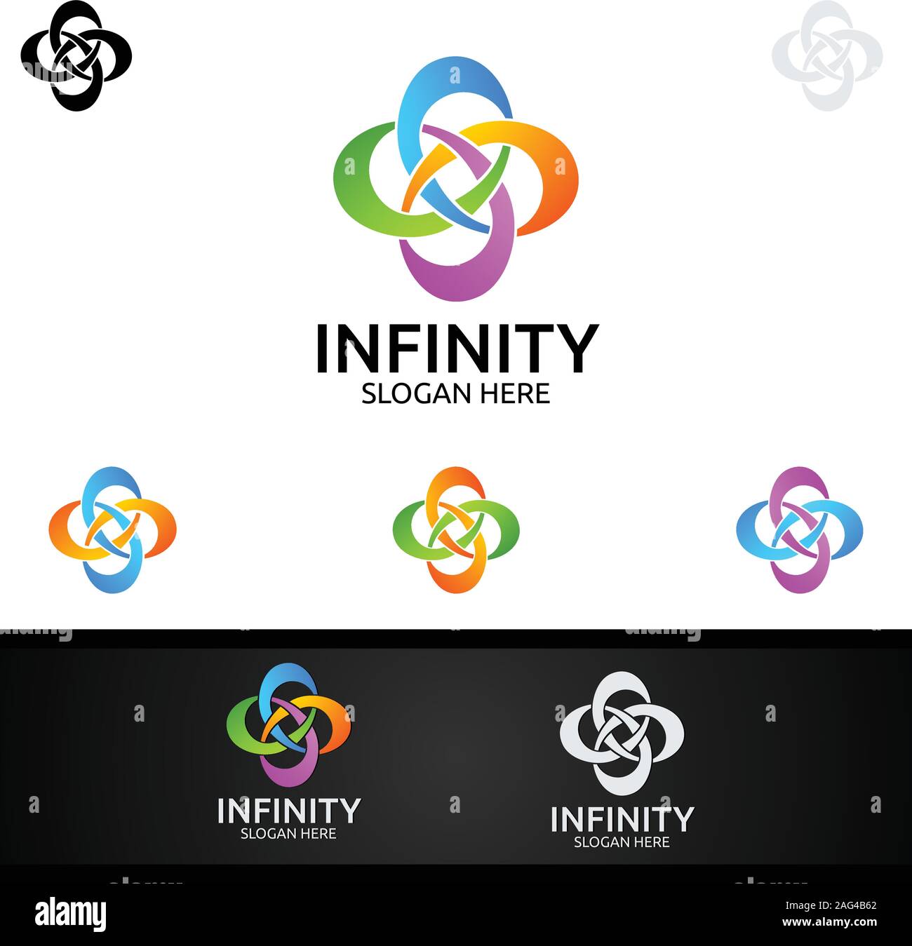 Infinity loop logo icon. Vector unlimited infinity, endless line shape ... Infinity loop logo icon. Vector unlimited infinity, endless line shape ...