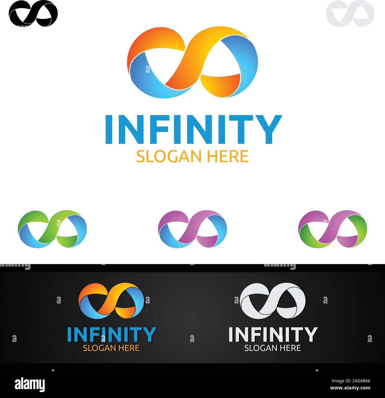 Infinity loop logo icon. Vector unlimited infinity, endless line shape ...