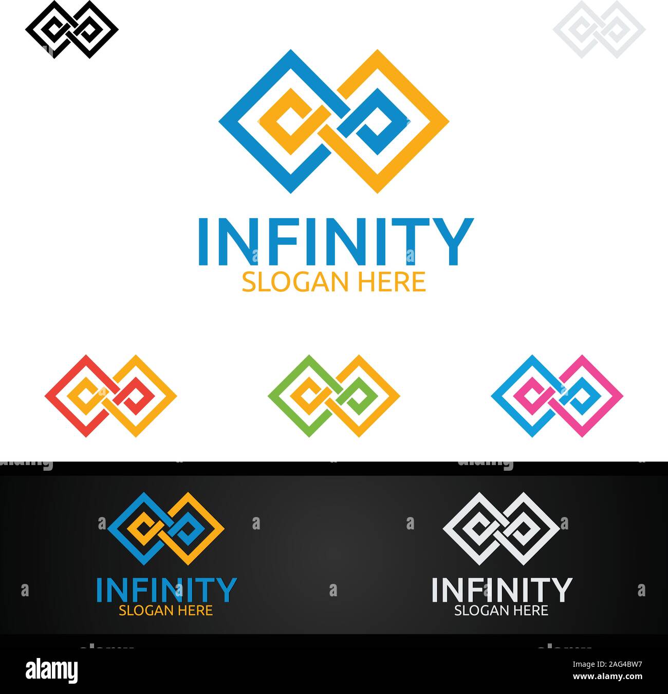 Infinity loop logo icon. Vector unlimited infinity, endless line shape ...