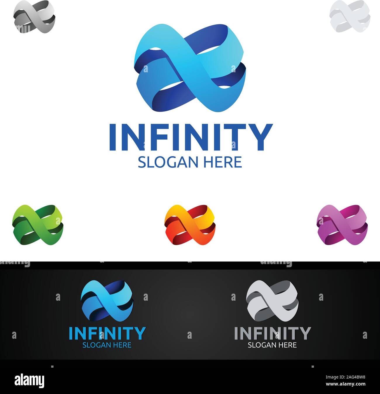 Infinity loop logo icon. Vector unlimited infinity, endless line shape ...
