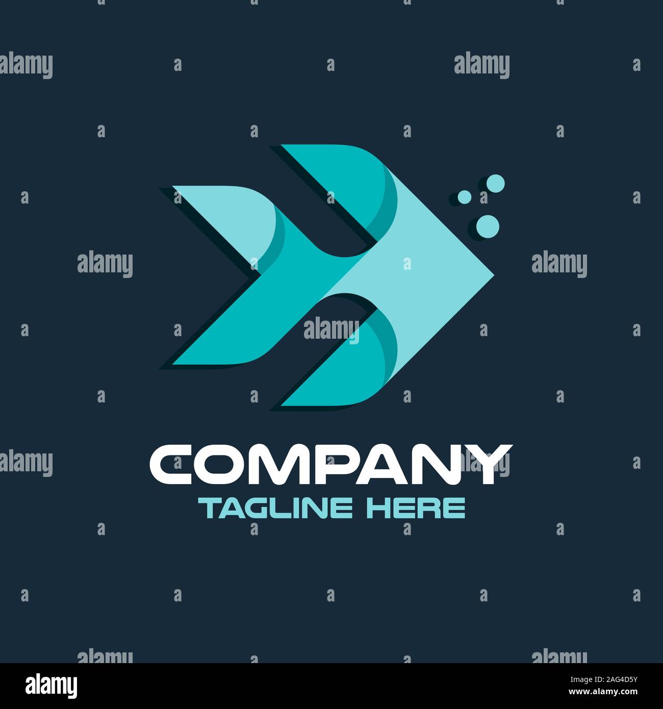 Modern abstract 3D fish logo. Vector illustration Stock Vector Image ...