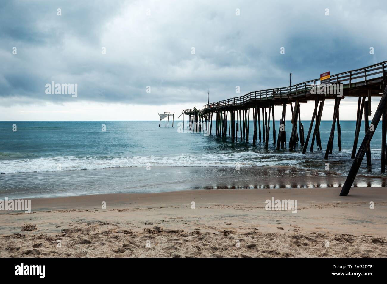 Old fishing pier in Frisco North Carolina outer banks left in ruins ...