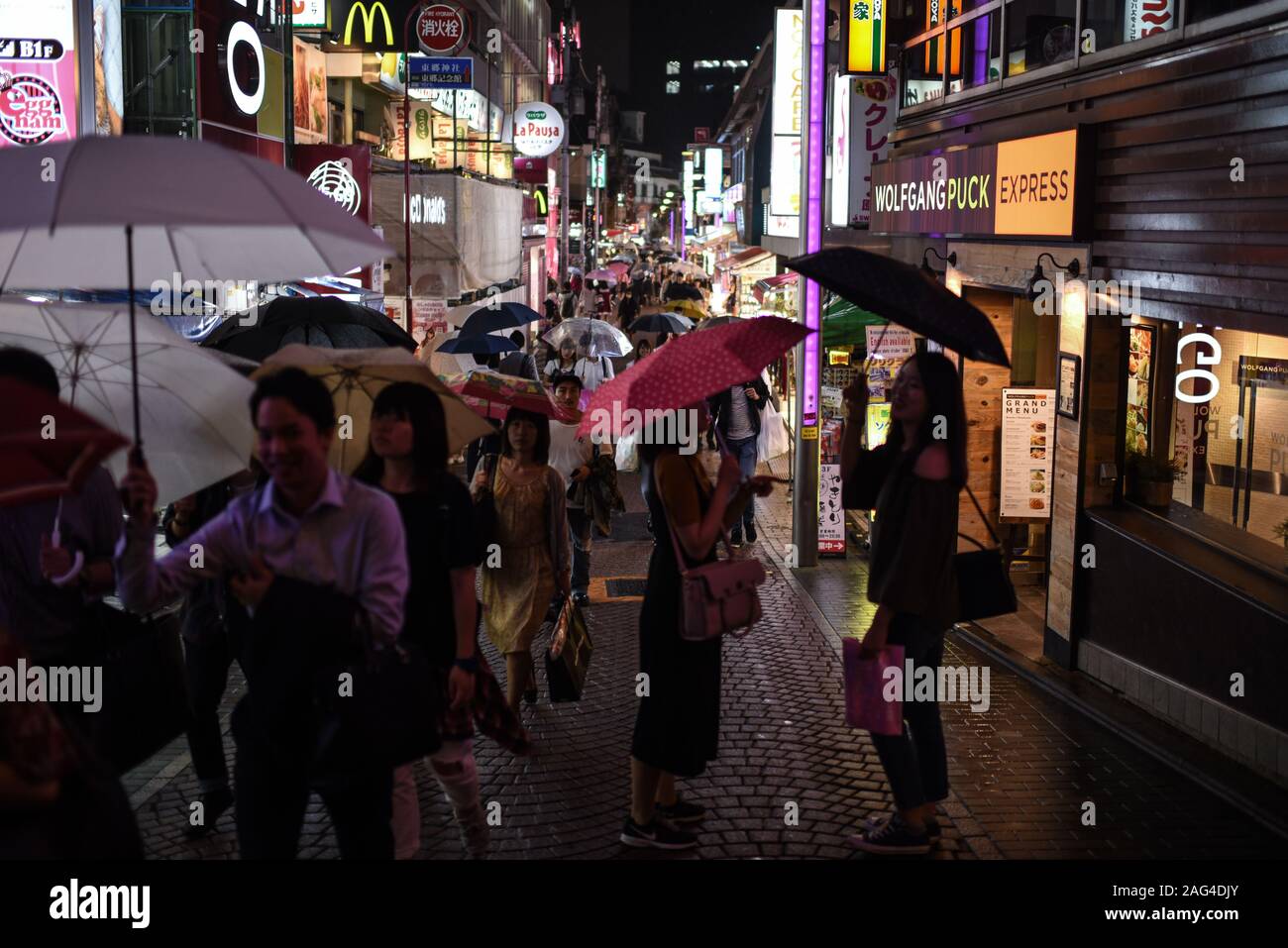 Rainy night in Harajuku, Tokyo, Japan Stock Photo - Alamy