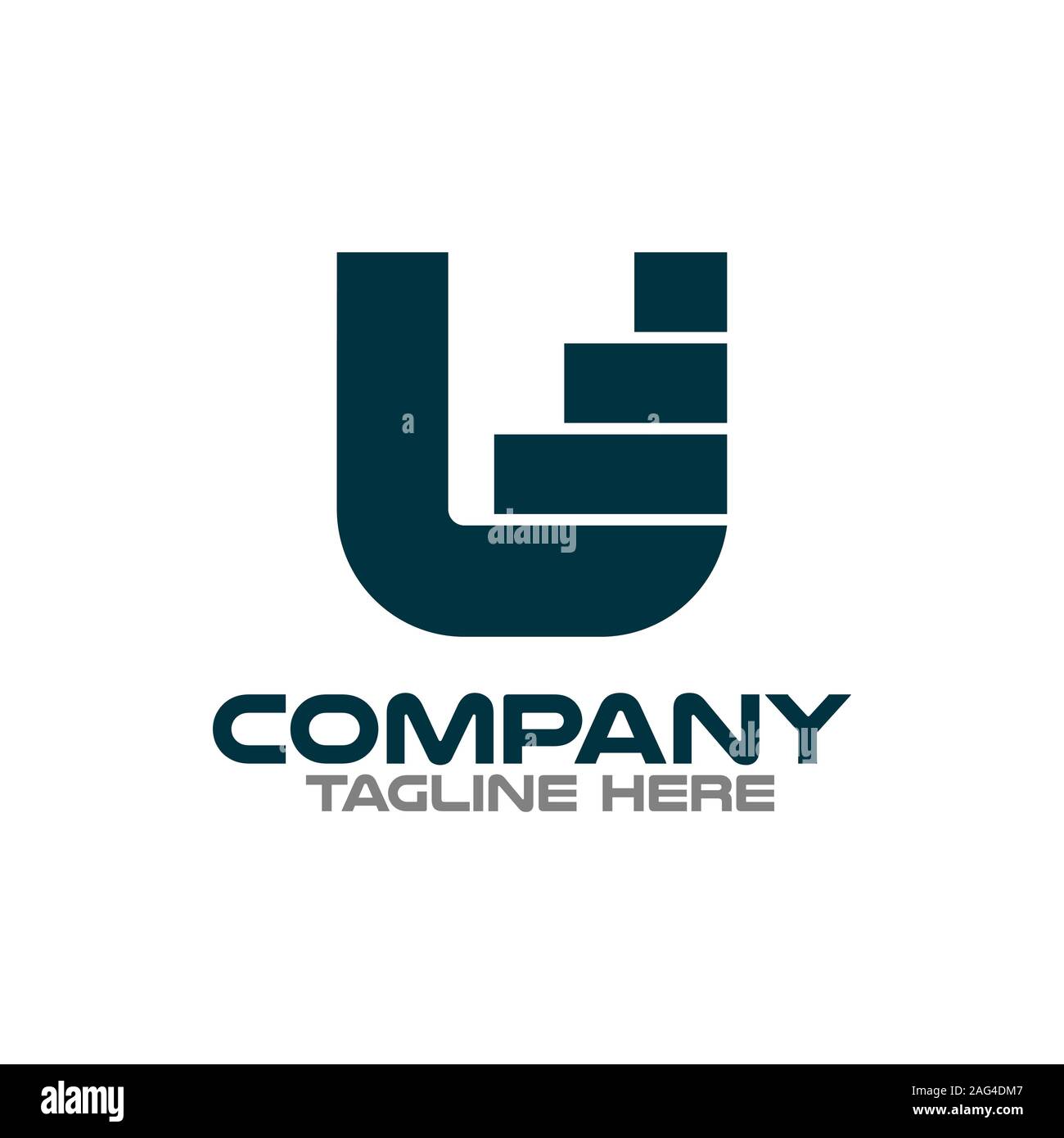 Modern staircase up and letter U logo. Vector illustration Stock Vector ...