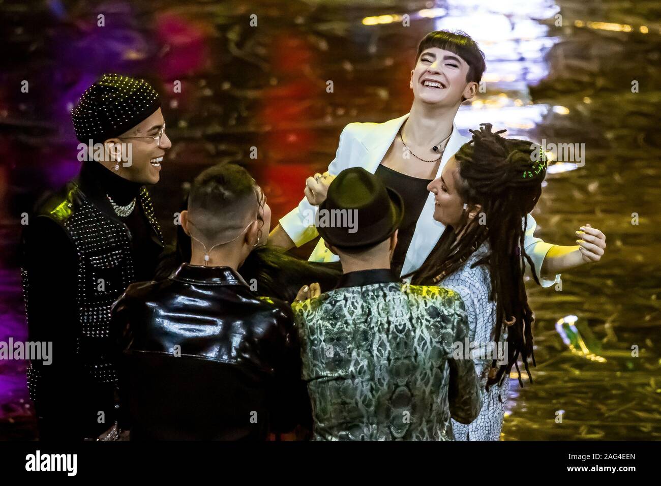 Milano, Italy. 13th Dec, 2019. All the finalists of X-Factor Italy 2019 ...