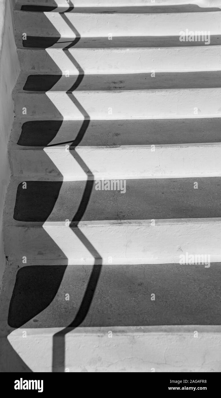 Horizontal lines of steps with vertical and diagional lines of shadows ...