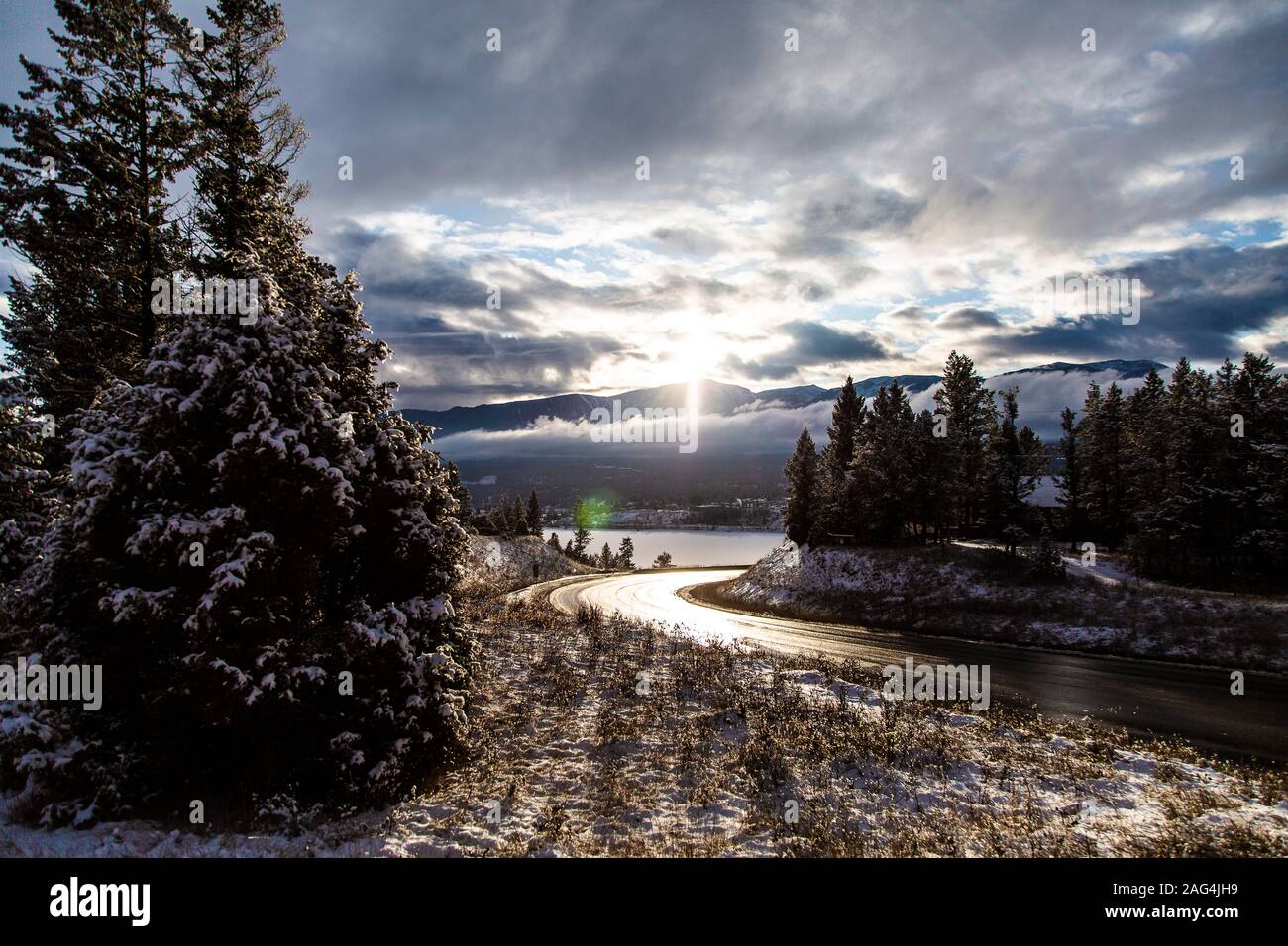 Snowy Winter Landscape in Canada Stock Photo - Alamy