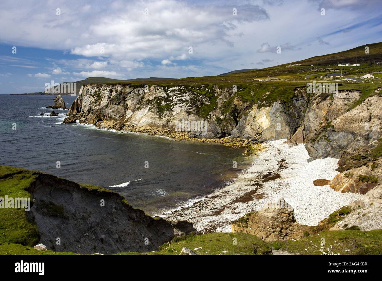 Beautiful scenery of the cliffs surrounding the sea in the Achill ...