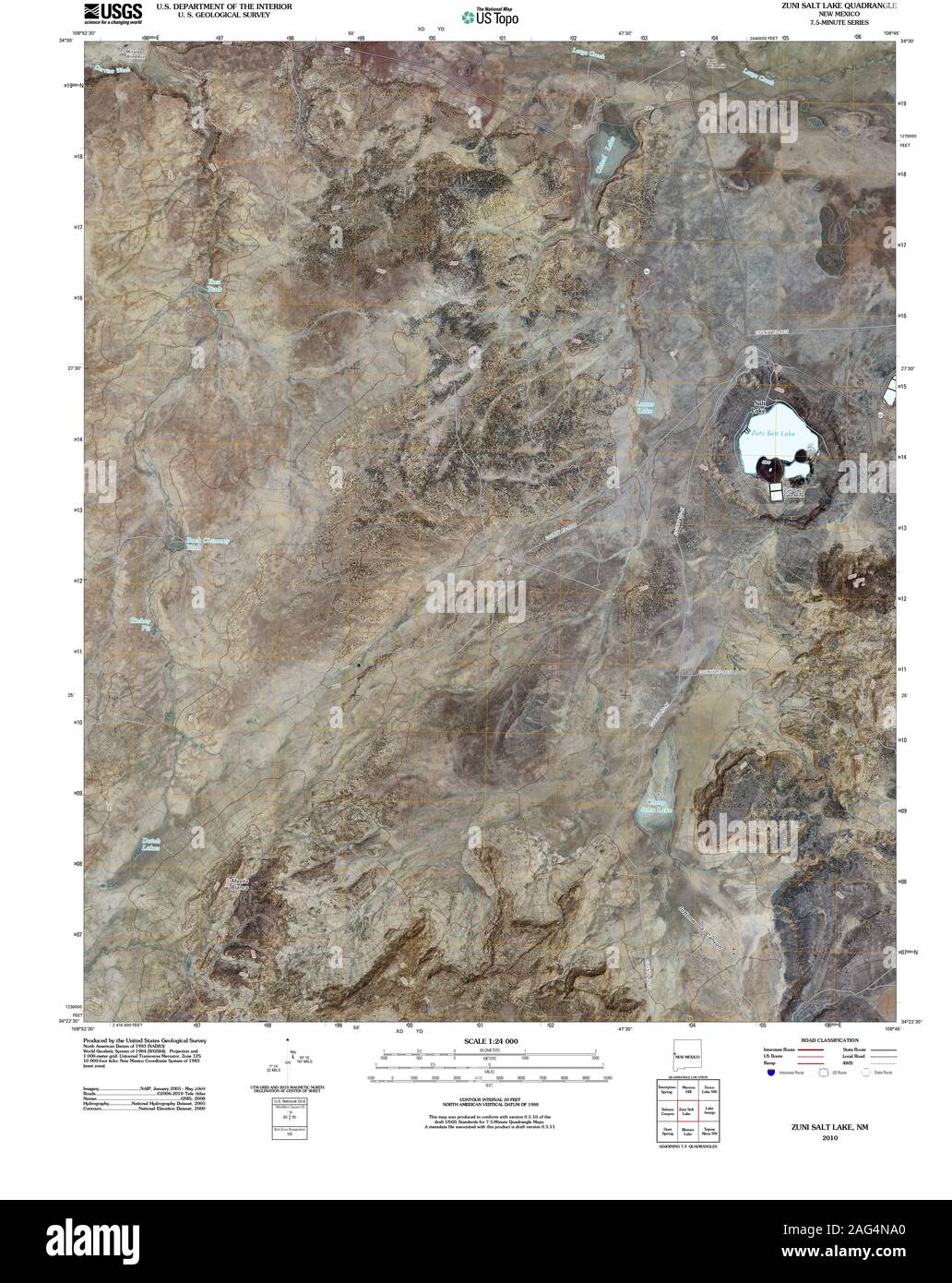 USGS TOPO Map New Mexico NM Zuni Salt Lake 20100910 TM Restoration ...