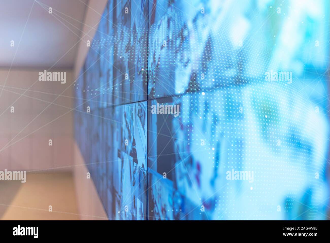 Security guard monitoring modern CCTV cameras in surveillance room ...