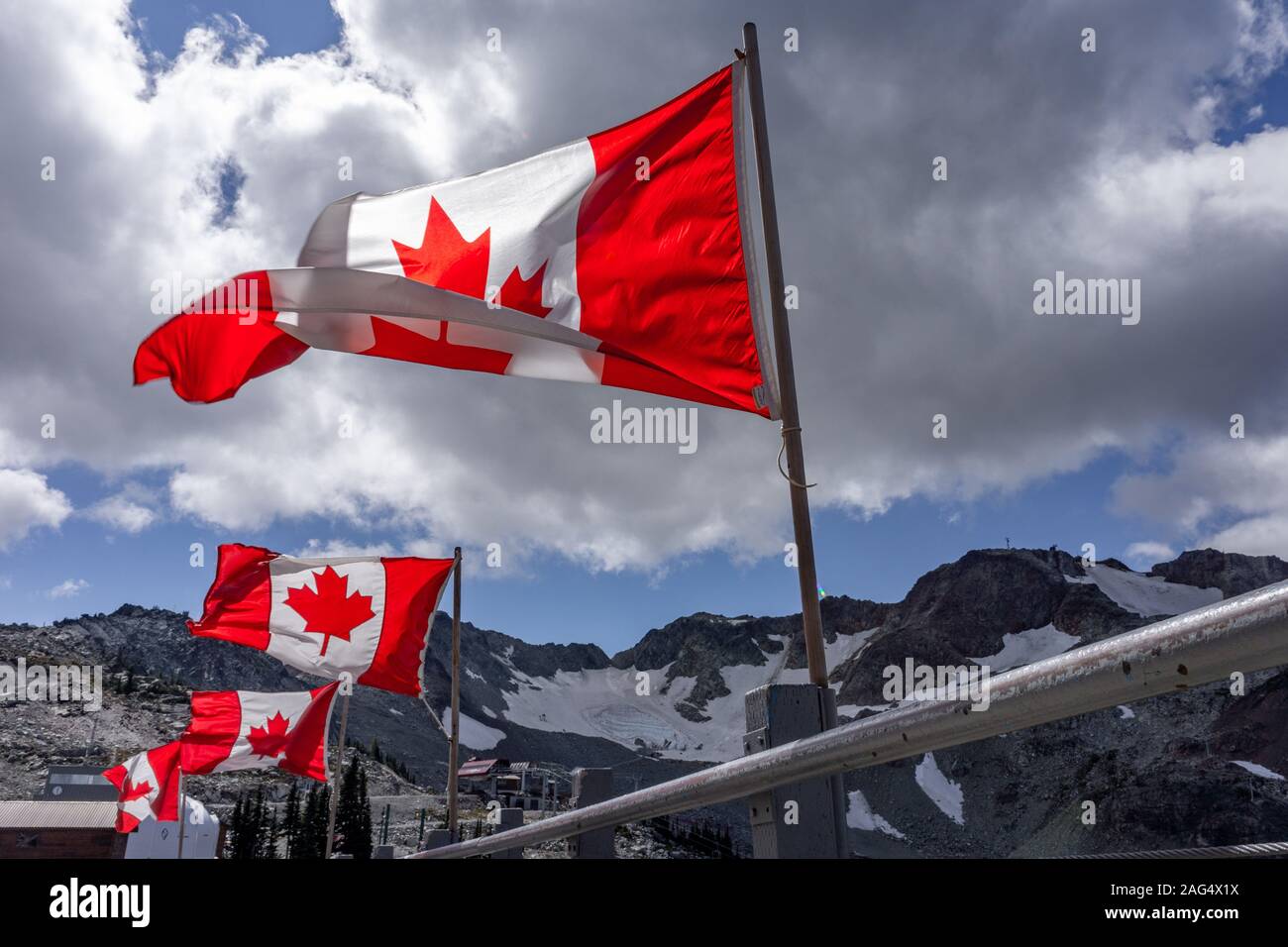 Canadian flag mountain top hi-res stock photography and images - Alamy