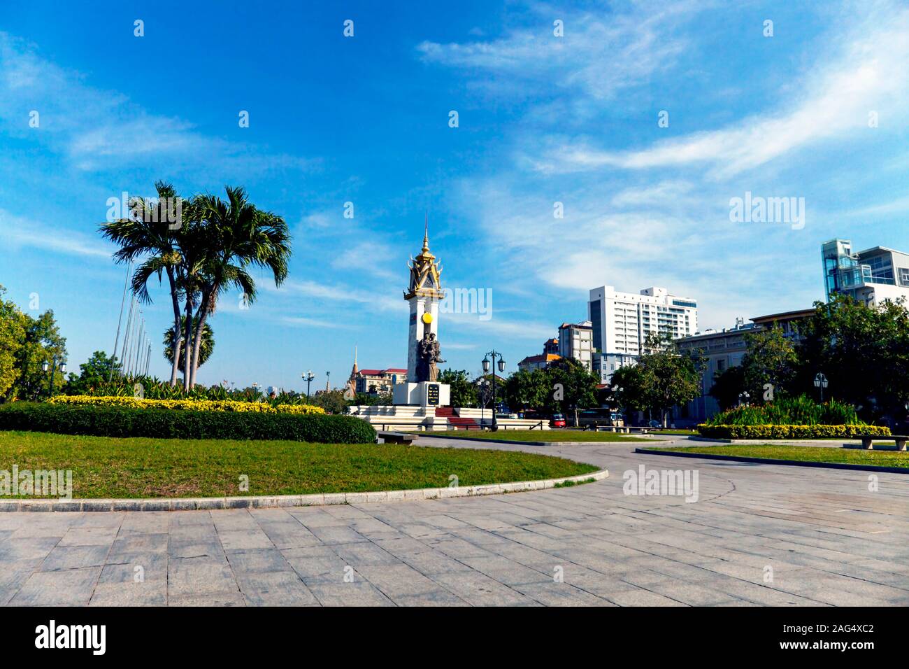 A large monument commemorating the alliance between Cambodia and ...