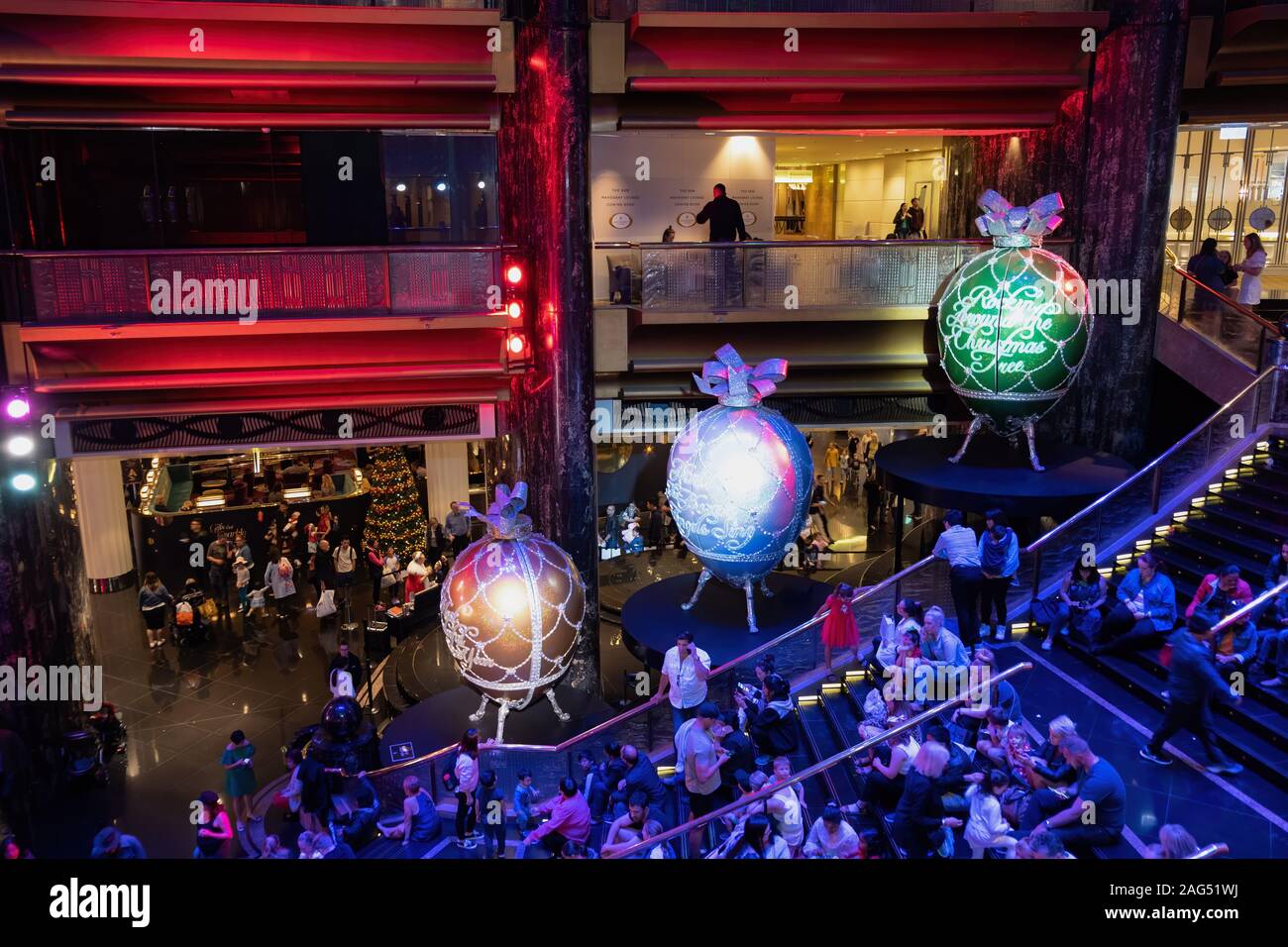 Melbourne, Australia - December 14, 2019: Large crowd of people sitting ...
