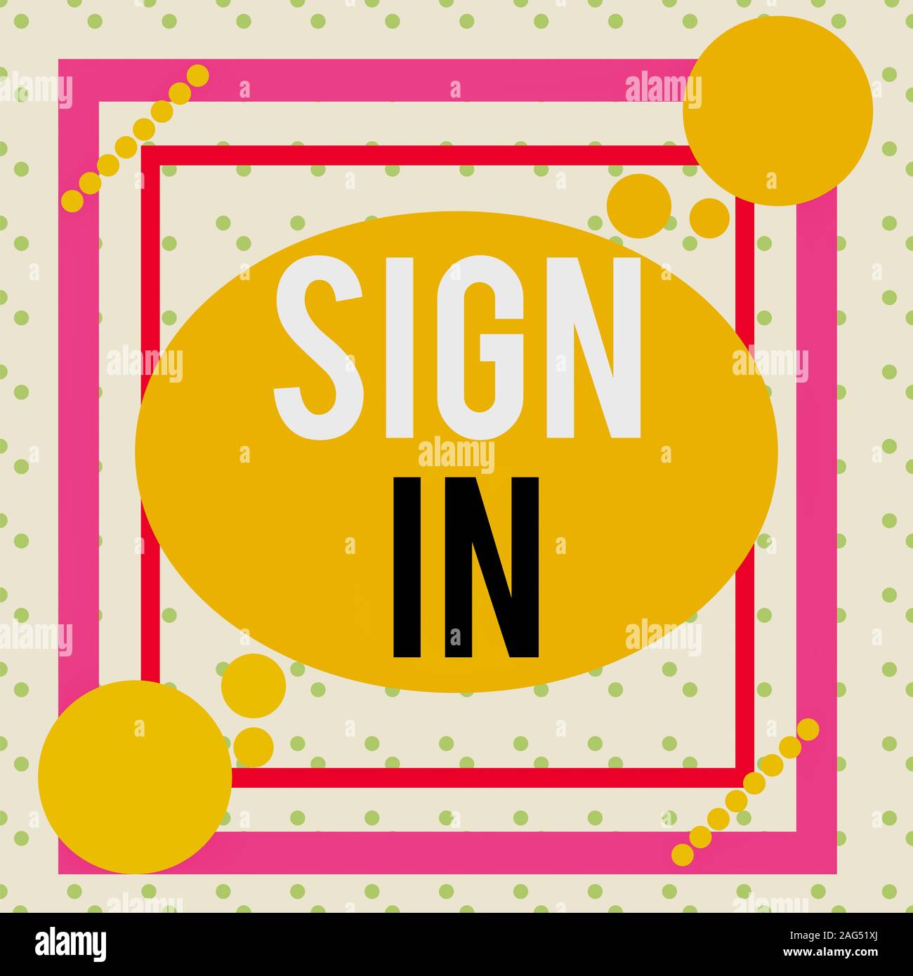 Writing note showing Sign In. Business concept for to write your name ...