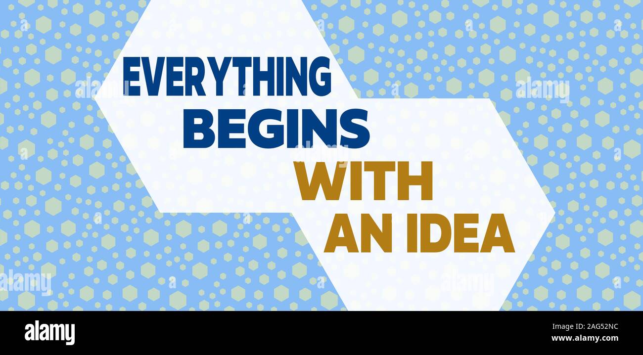 Handwriting text writing Everything Begins With An Idea. Conceptual ...