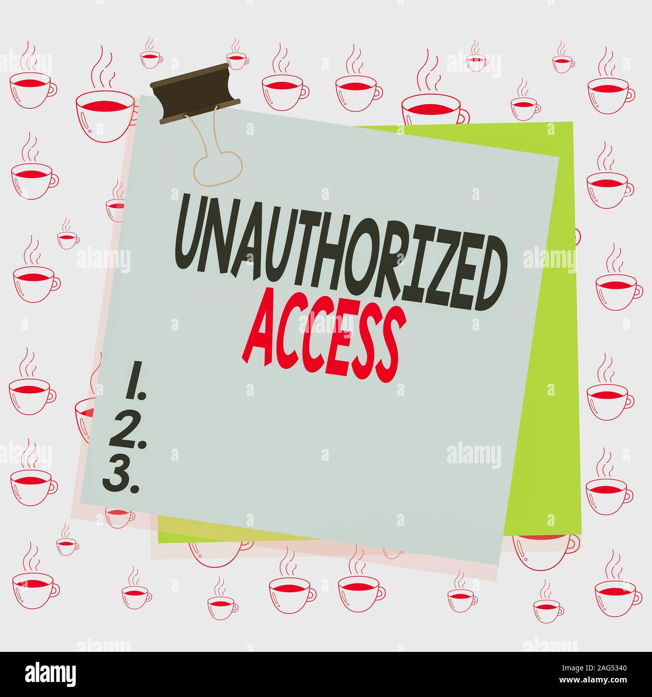 Writing note showing Unauthorized Access. Business concept for use of a ...