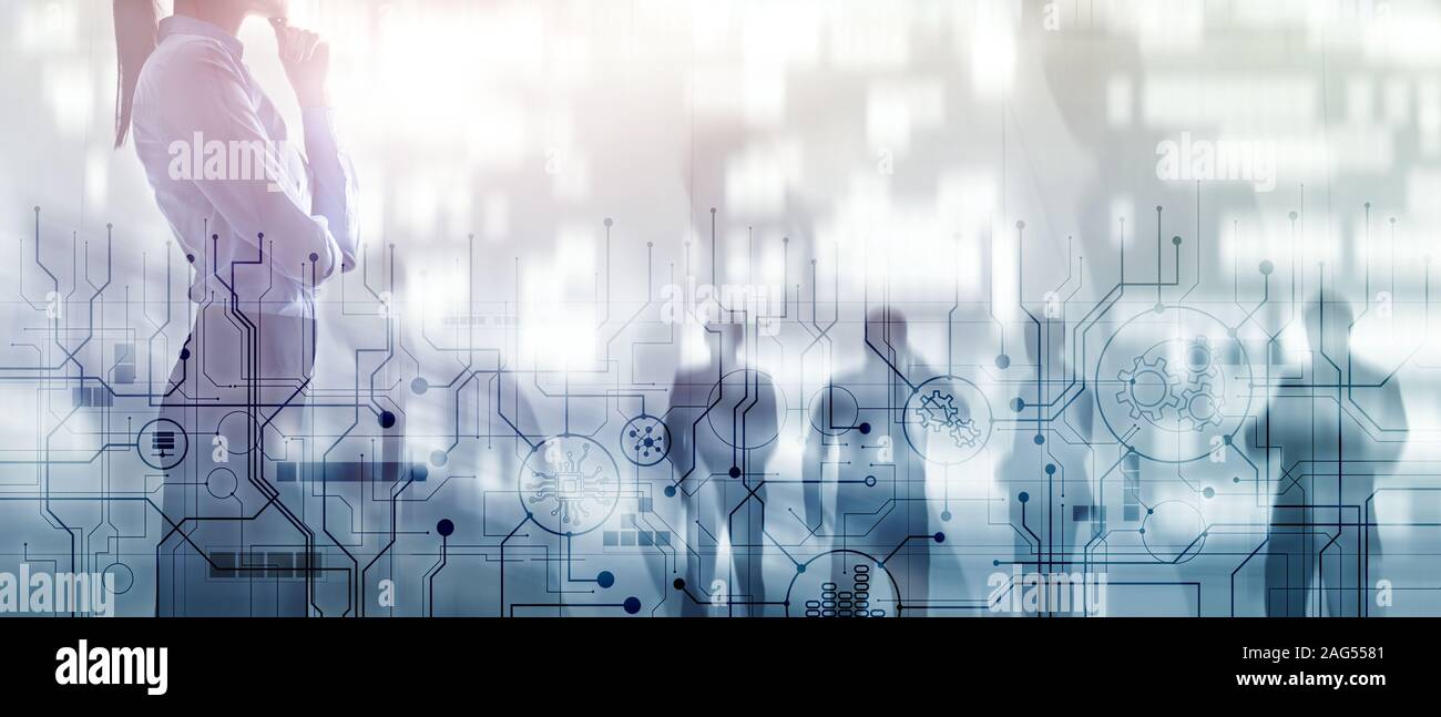 Business abstract background automation technology Stock Photo - Alamy