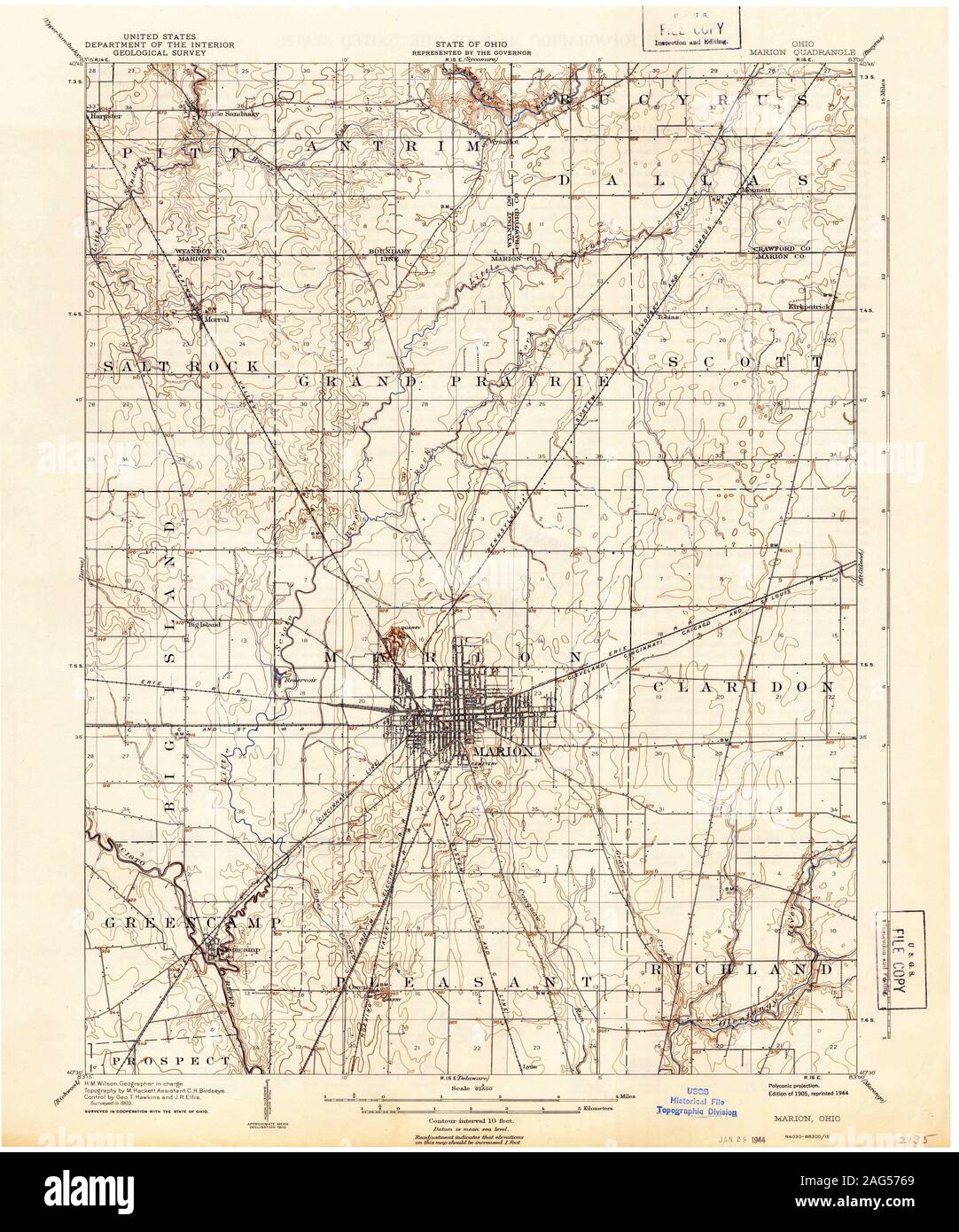 Marion ohio map hi-res stock photography and images - Alamy