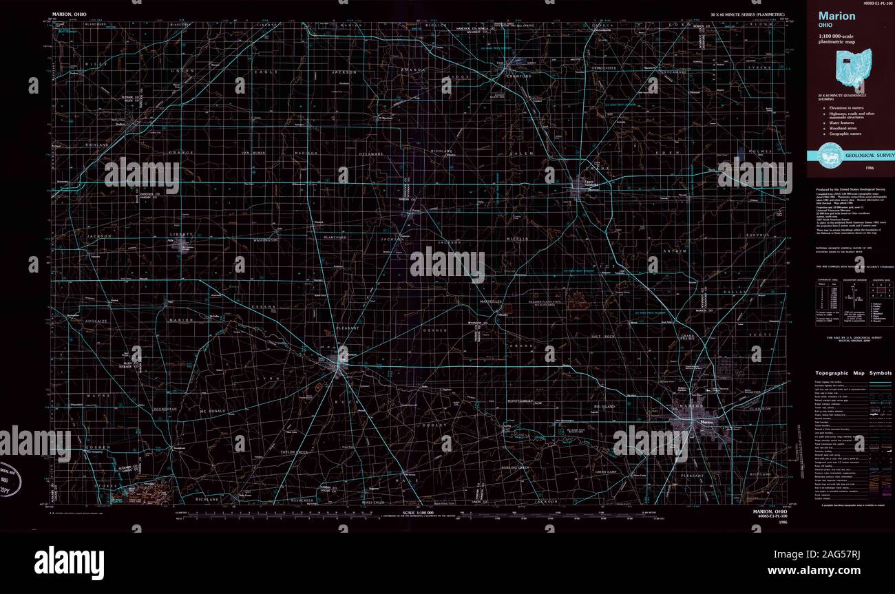 Map of marion ohio hi-res stock photography and images - Alamy