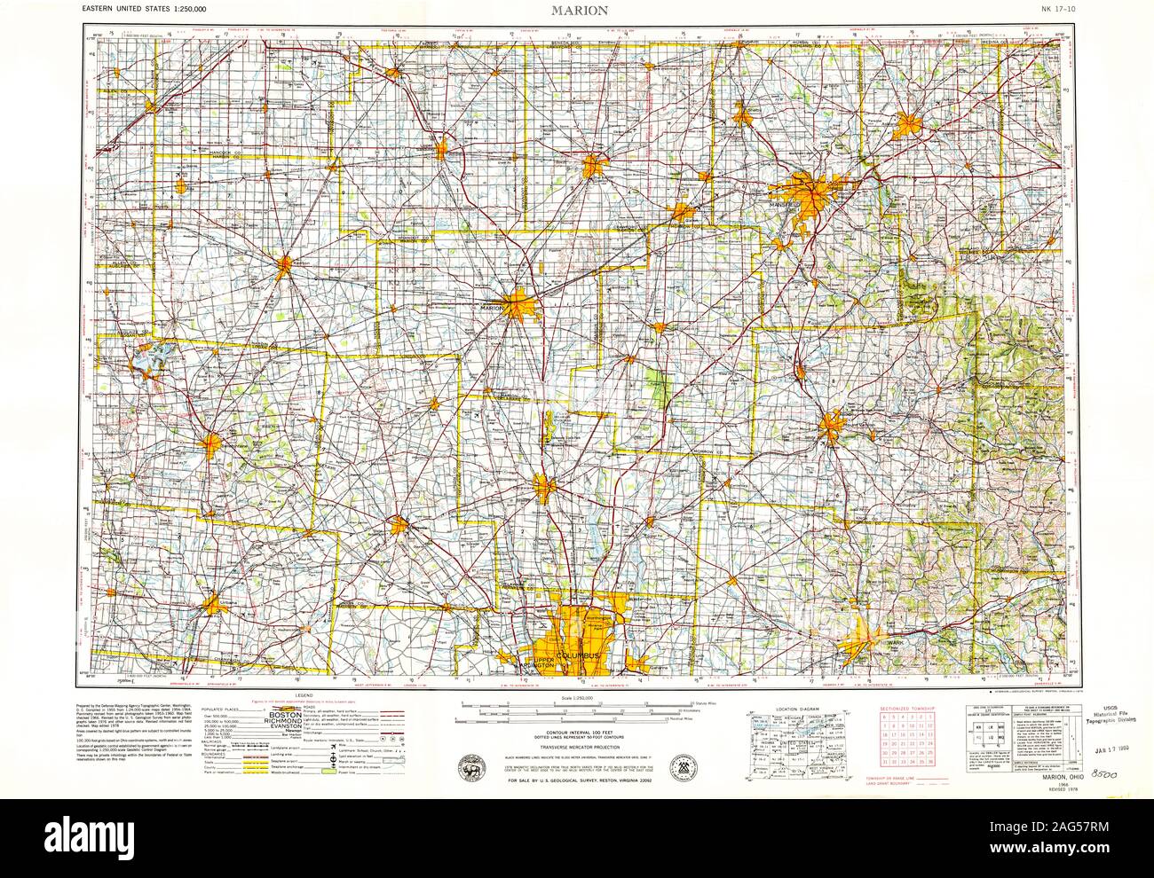 Map of marion ohio hi-res stock photography and images - Alamy