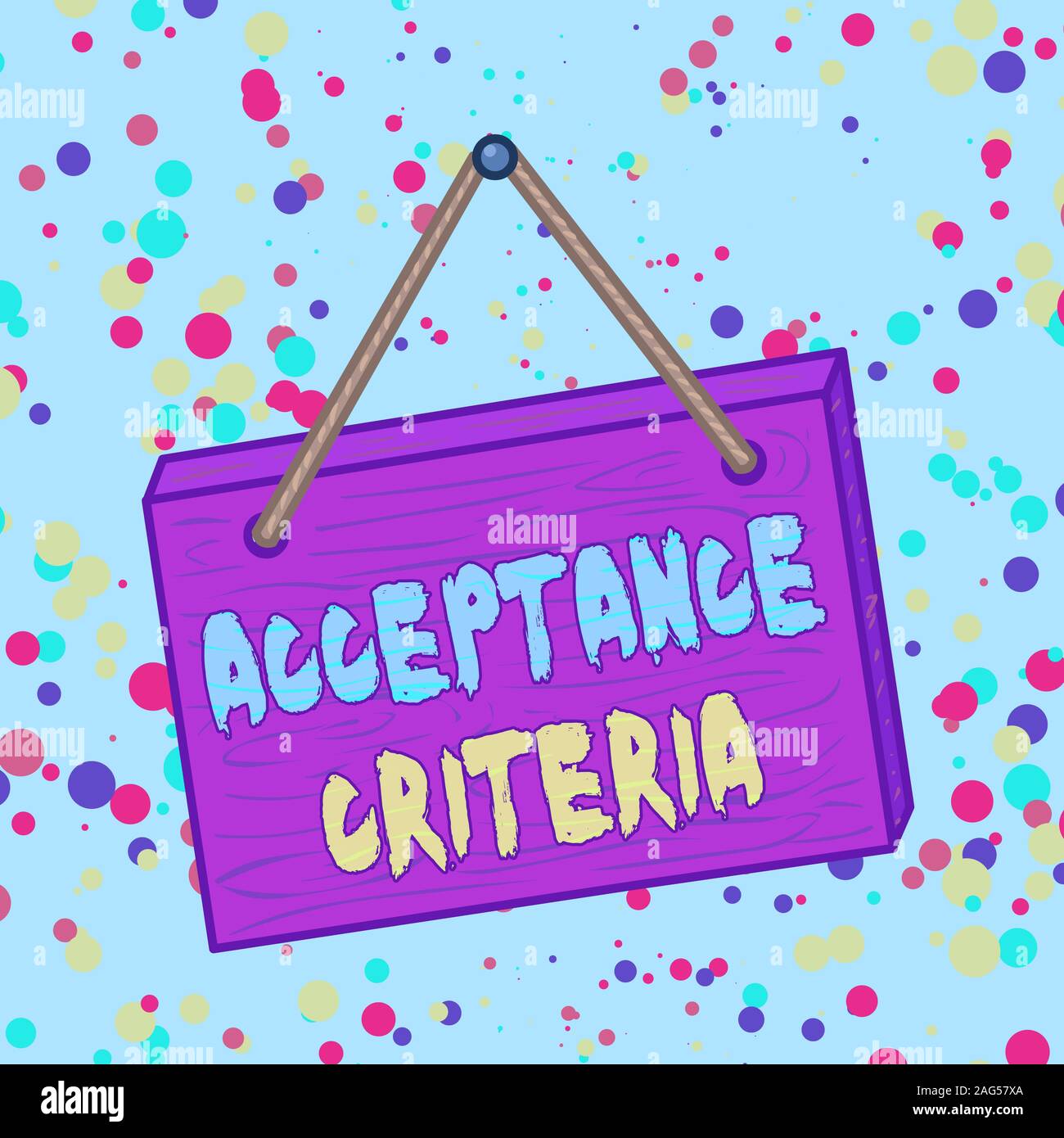 Handwriting text Acceptance Criteria. Conceptual photo Specified ...