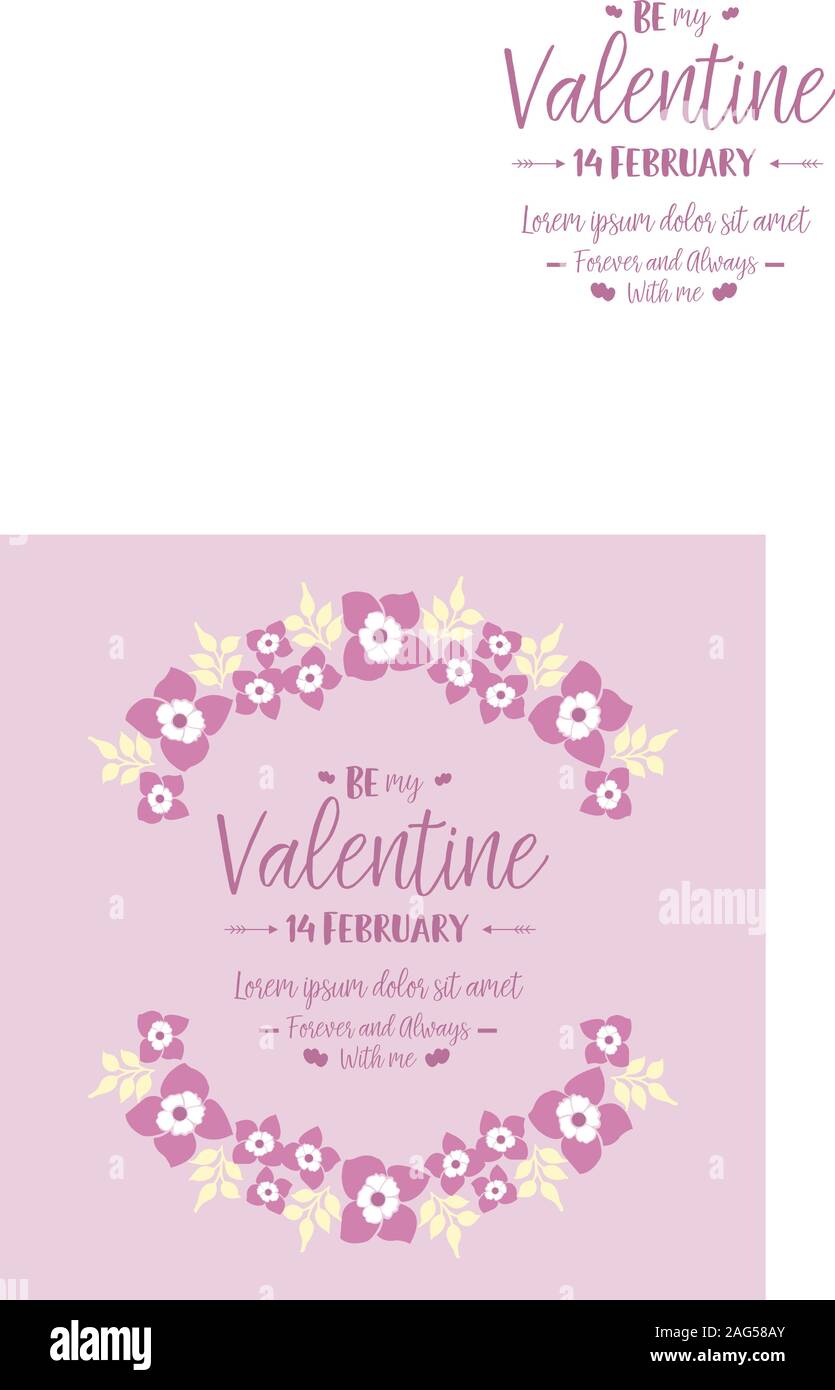 Poster of happy valentine, with romantic pink and white floral frame ...
