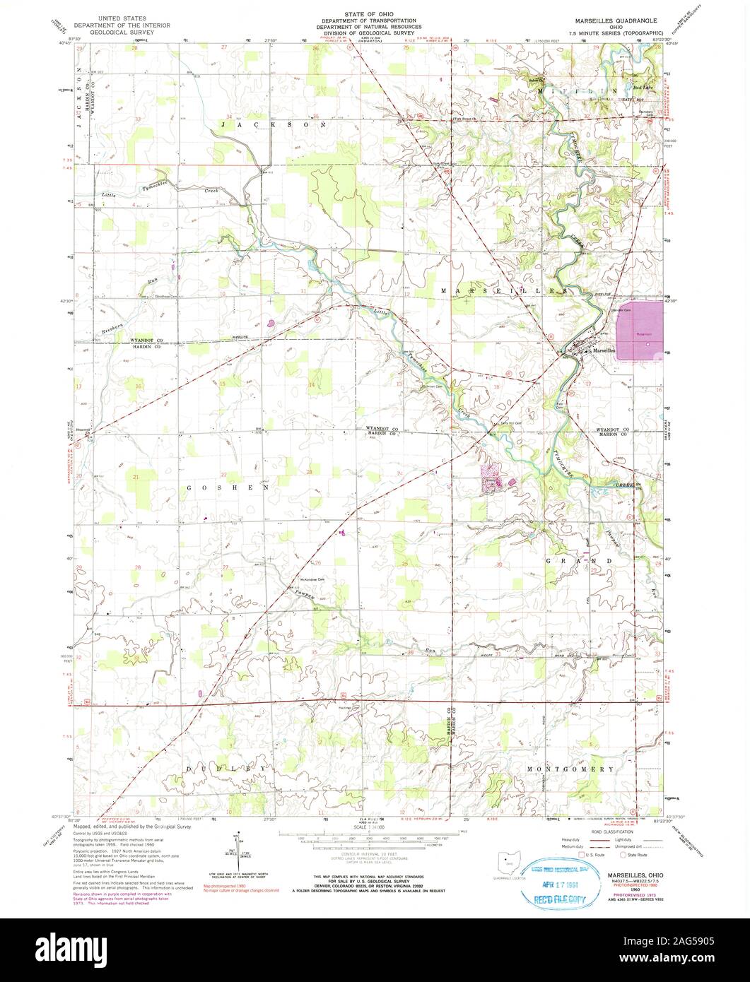 Marseilles ohio map hi-res stock photography and images - Alamy