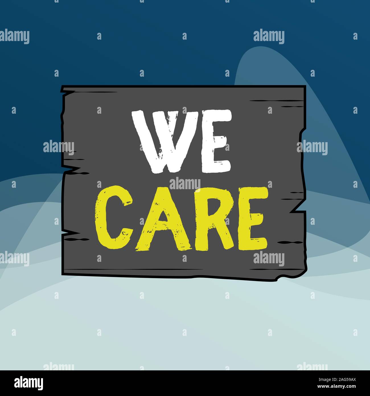 Writing note showing We Care. Business concept for Cherishing someones ...