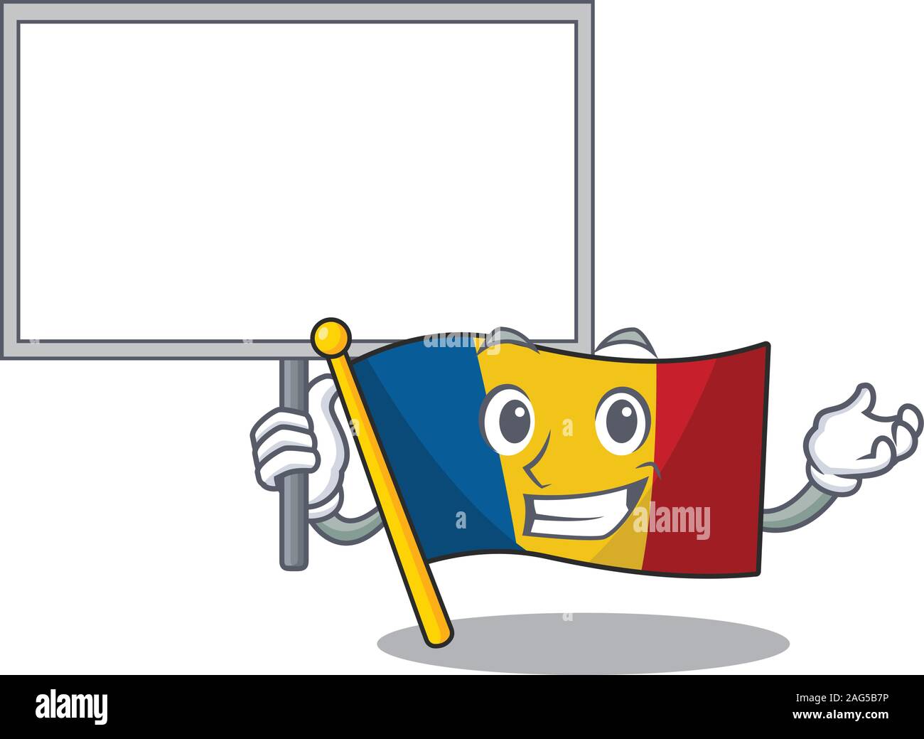 Flag chad Scroll cute cartoon character bring a board Stock Vector ...