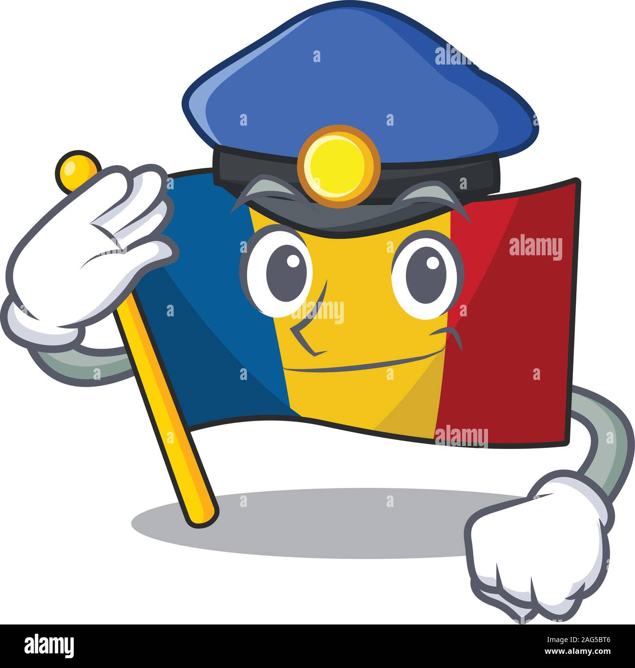 Flag chad Scroll Cartoon mascot style as a Police officer Stock Vector ...