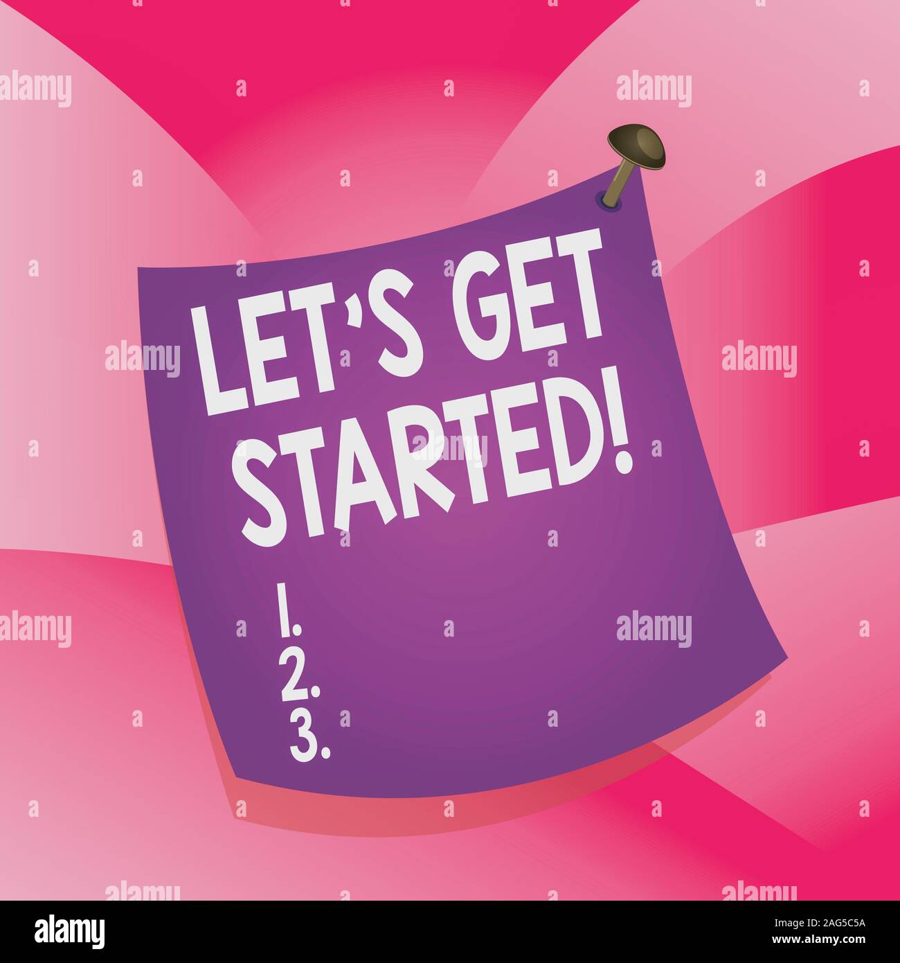 Handwriting text writing Let S Get Started. Conceptual photo encouraging someone to begin doing ...