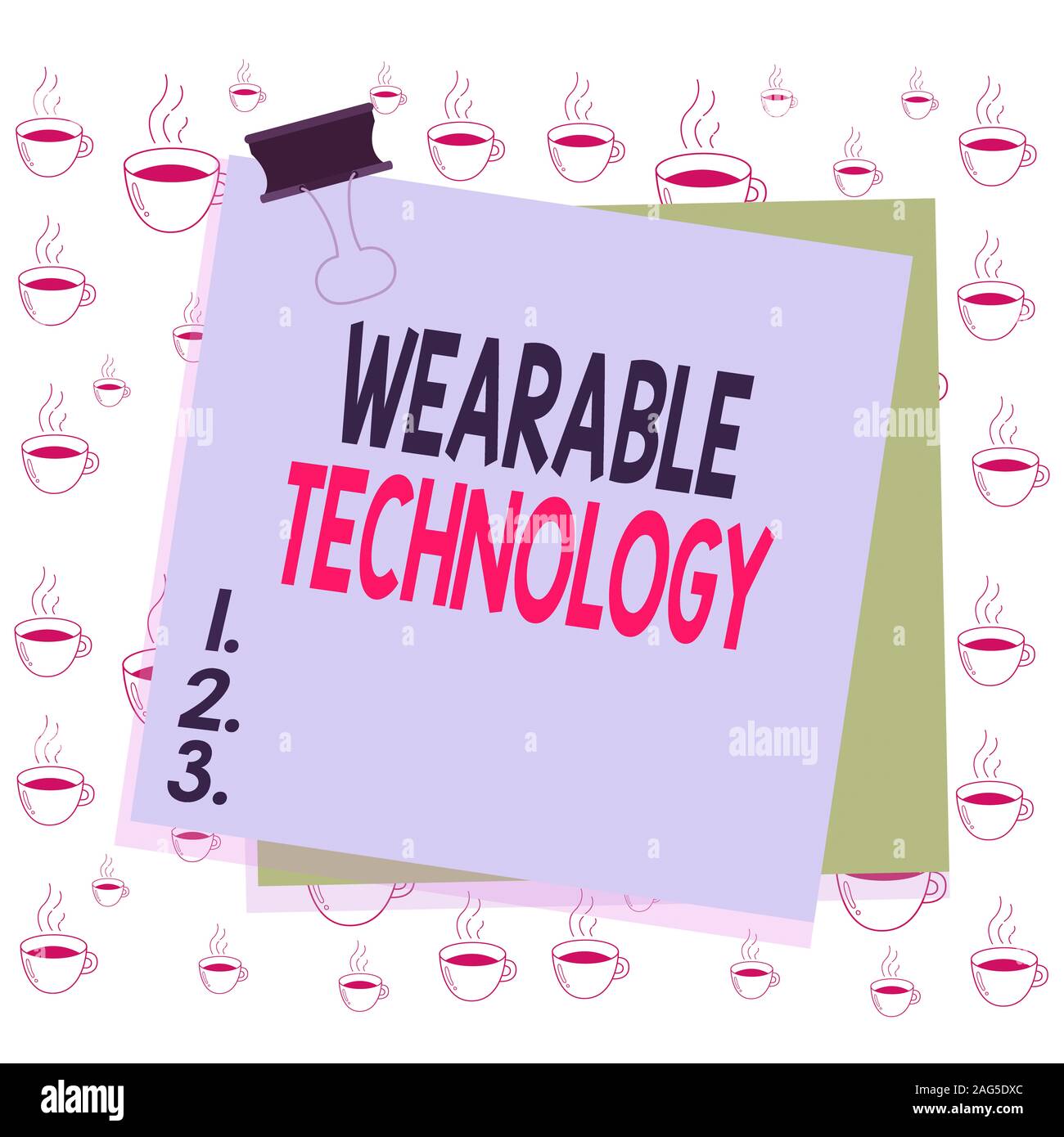 Writing note showing Wearable Technology. Business concept for ...