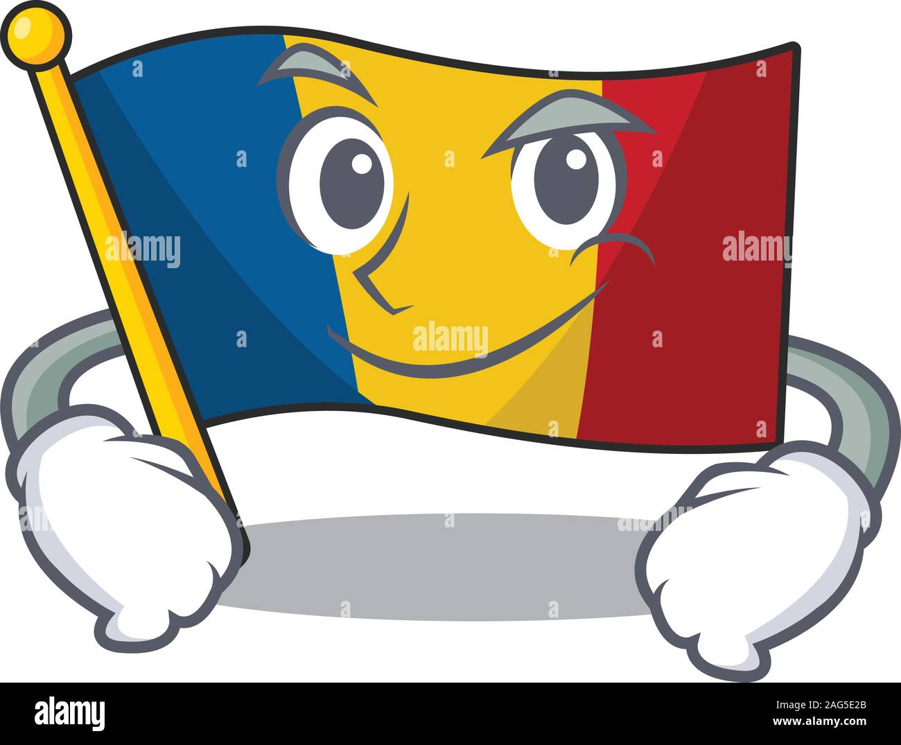 Cool flag chad Scroll mascot character with Smirking face Stock Vector ...