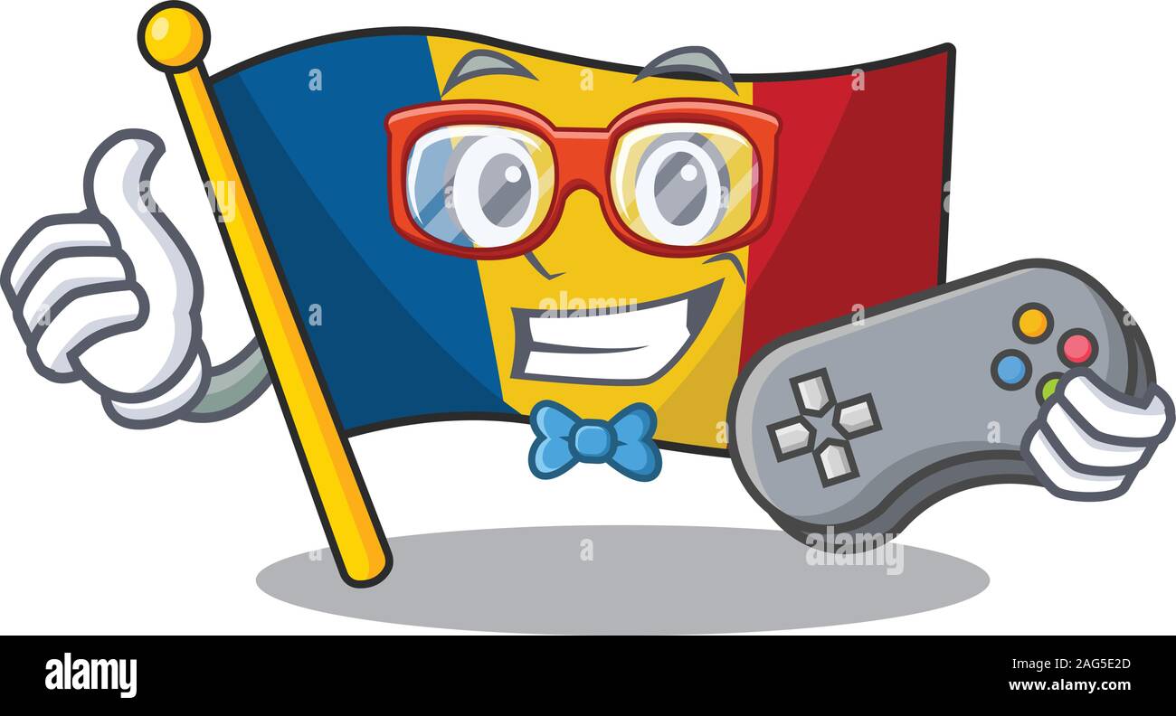 Funny geek gamer flag chad Scroll cartoon character style Stock Vector ...
