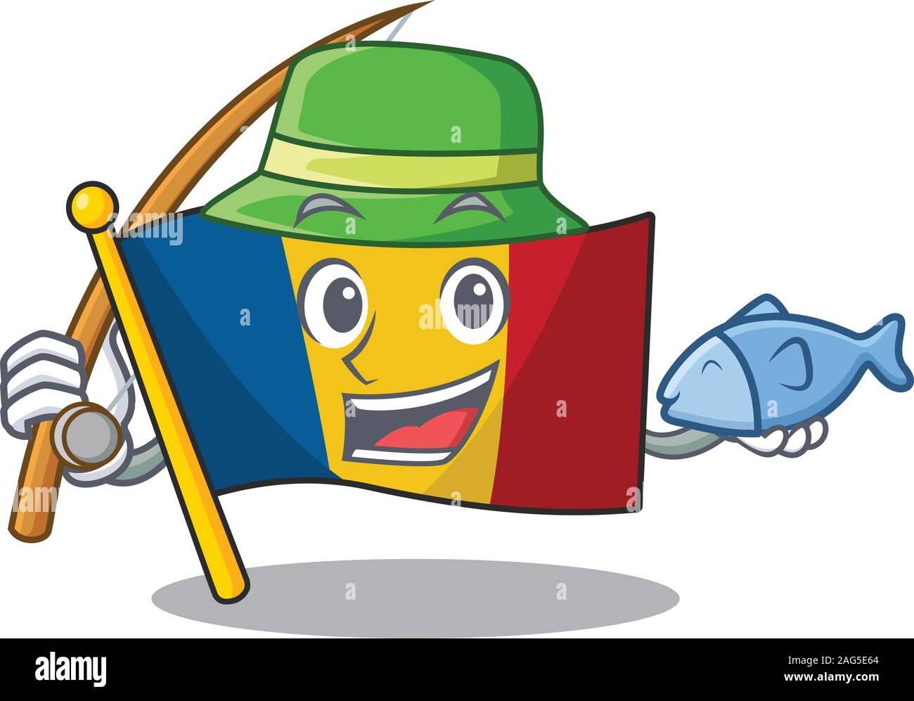 A Picture of funny Fishing flag chad Scroll design Stock Vector Image ...