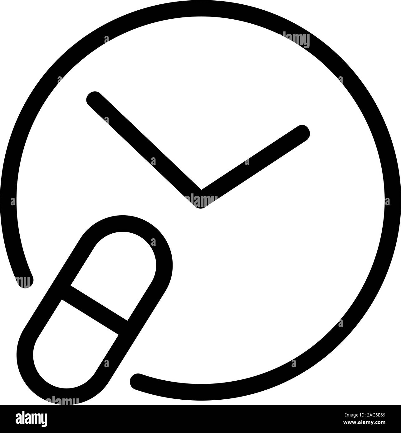 Time taking medication icon vector. Isolated contour symbol ...