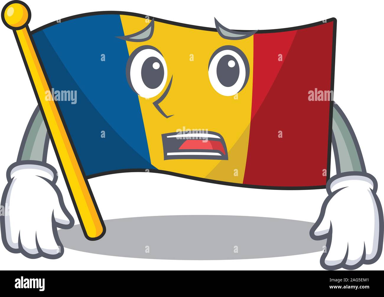 mascot of flag chad Scroll showing afraid look face Stock Vector Image ...
