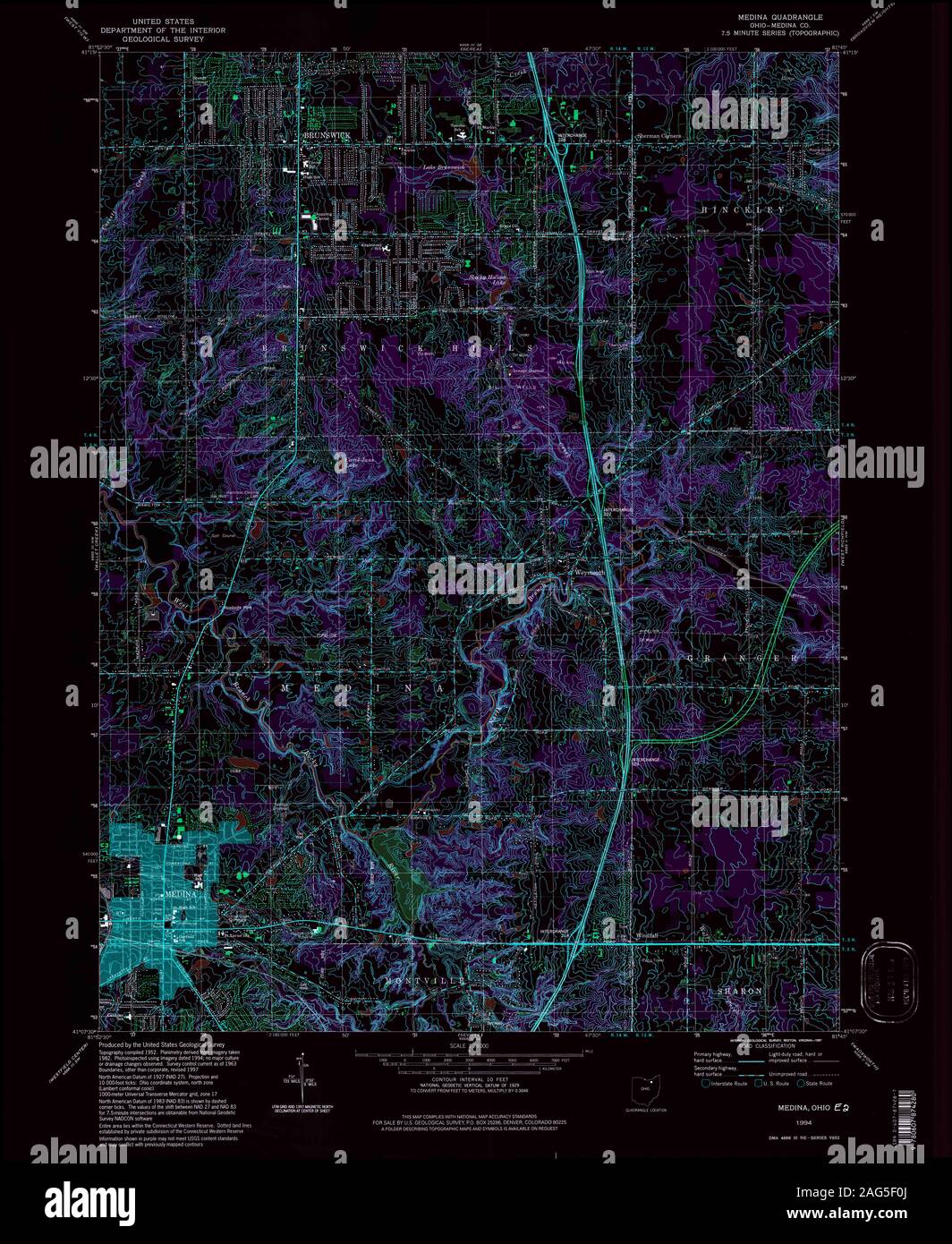 Map of medina ohio hi-res stock photography and images - Alamy