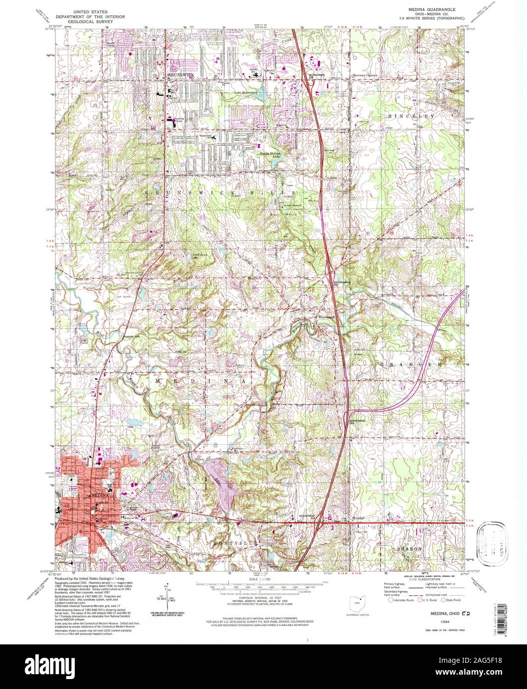 Medina ohio map hi-res stock photography and images - Alamy